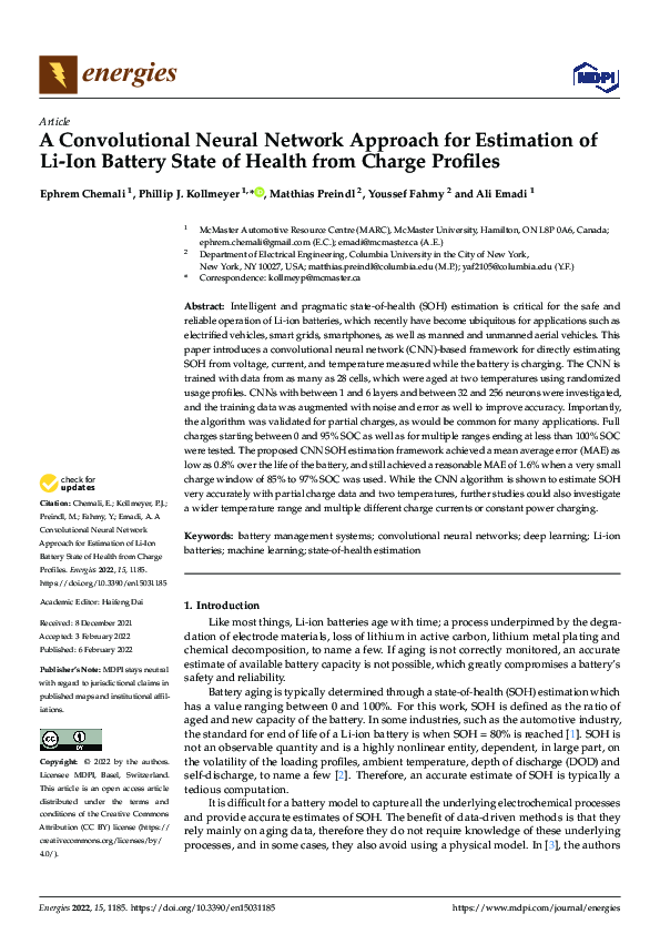 (PDF) A Convolutional Neural Network Approach for Estimation of Li-Ion ... (PDF) A Convolutional Neural Network Approach for Estimation of Li-Ion ...