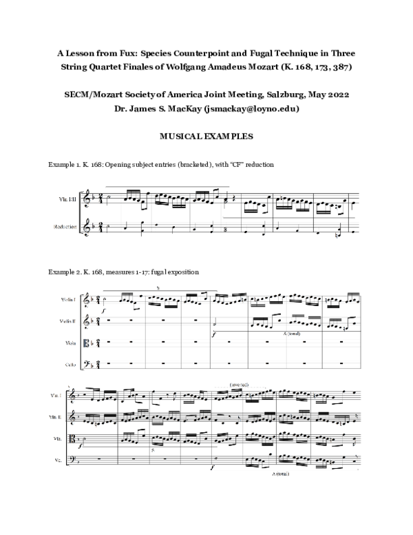 (PDF) A Lesson from Fux: Species Counterpoint and Fugal Technique in ...