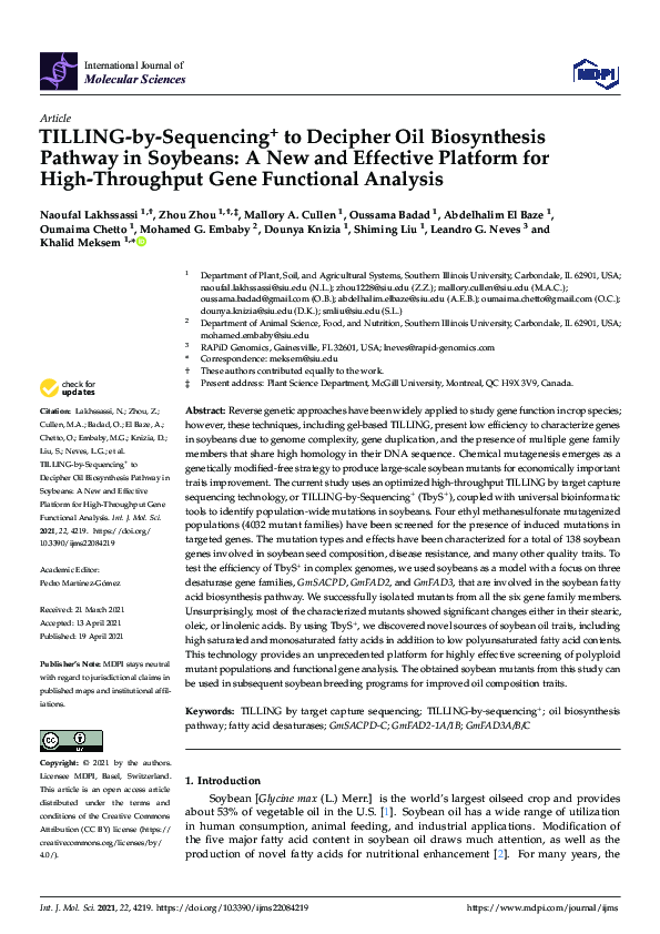 (PDF) TILLING-by-Sequencing+ to Decipher Oil Biosynthesis Pathway in ...