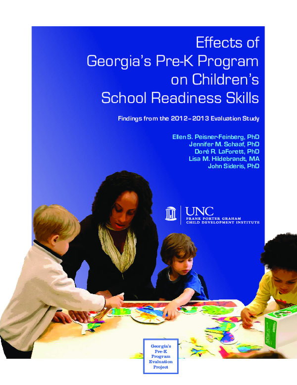 (PDF) Effects of Georgia's Pre-K Program on Children's School Readiness Skills Findings from the ...