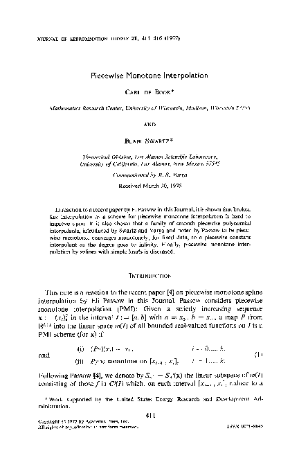 (PDF) Piecewise monotone interpolation