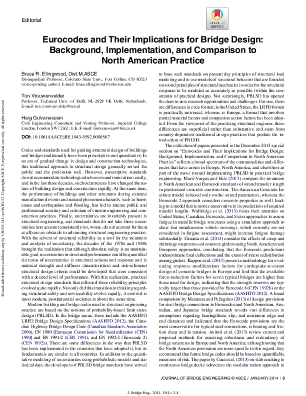 (PDF) Eurocodes and Their Implications for Bridge Design: Background ...