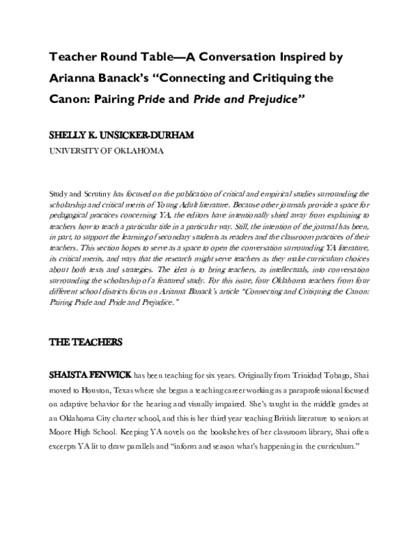 (PDF) Teacher Round Table