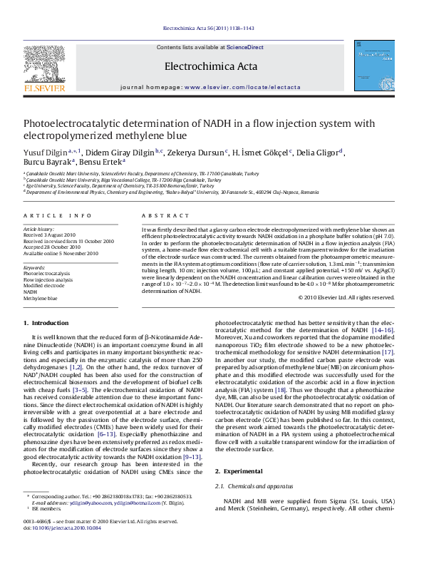(PDF) Photoelectrocatalytic determination of NADH in a flow injection ...