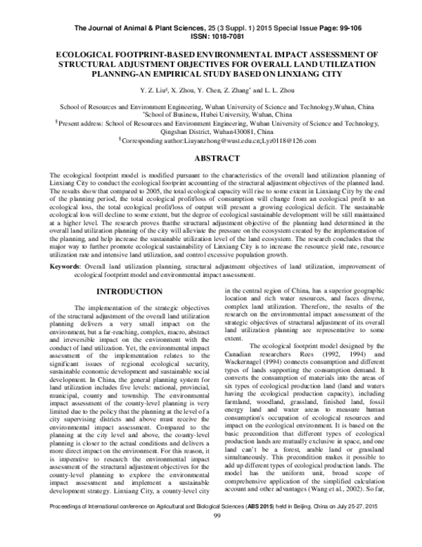 (PDF) Ecological footprint-based environmental impact assessment of ...