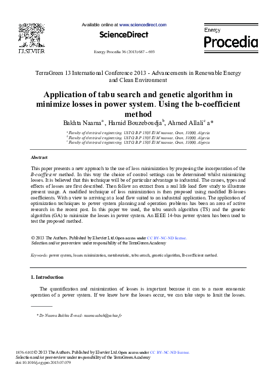 Pdf Application Of Tabu Search And Genetic Algorithm In Minimize