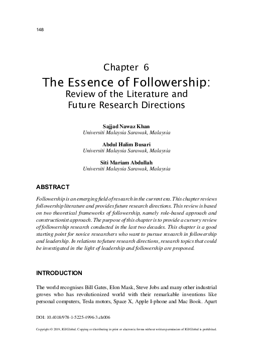 (PDF) The Essence of Followership