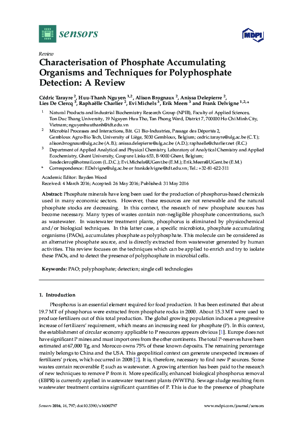 (PDF) Characterisation of Phosphate Accumulating Organisms and ...