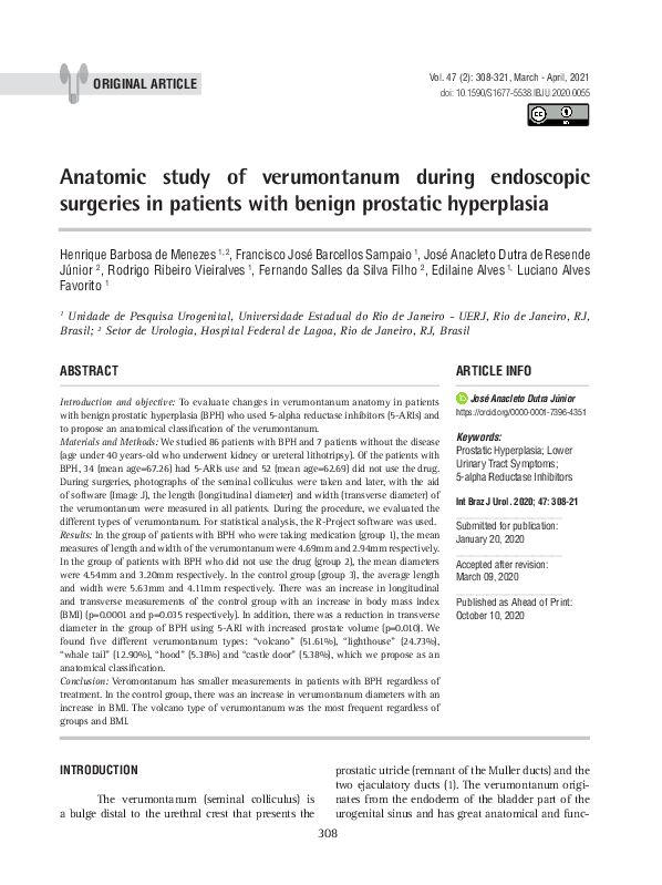 (PDF) Anatomic study of verumontanum during endoscopic surgeries in ...