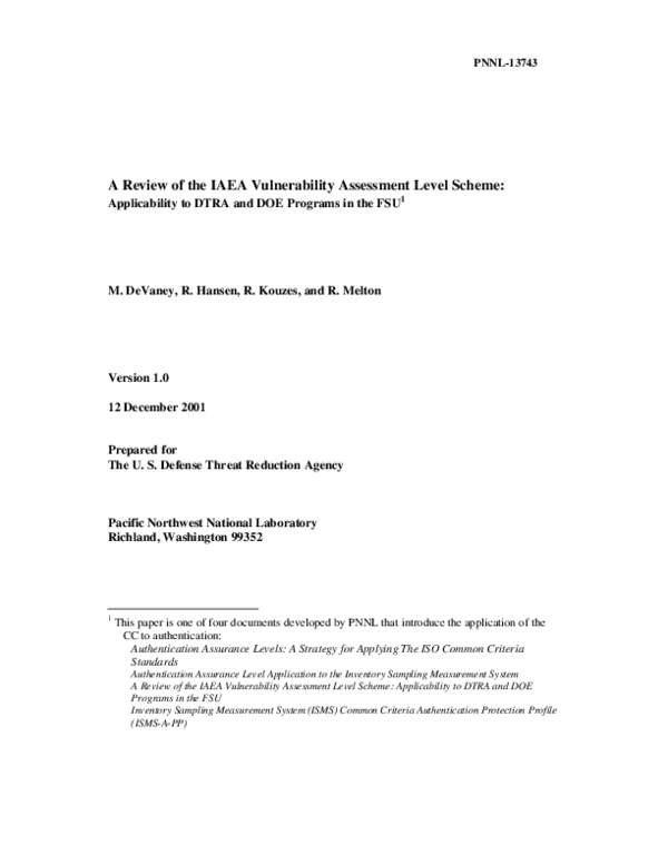 (PDF) Authentication Assurance Levels: A Strategy for Applying The ISO ...