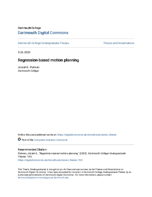 (PDF) Regression-based motion planning