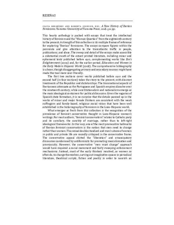 (PDF) SILVIA BERMÚDEZ AND ROBERTA JOHNSON, EDS. A New History of ...