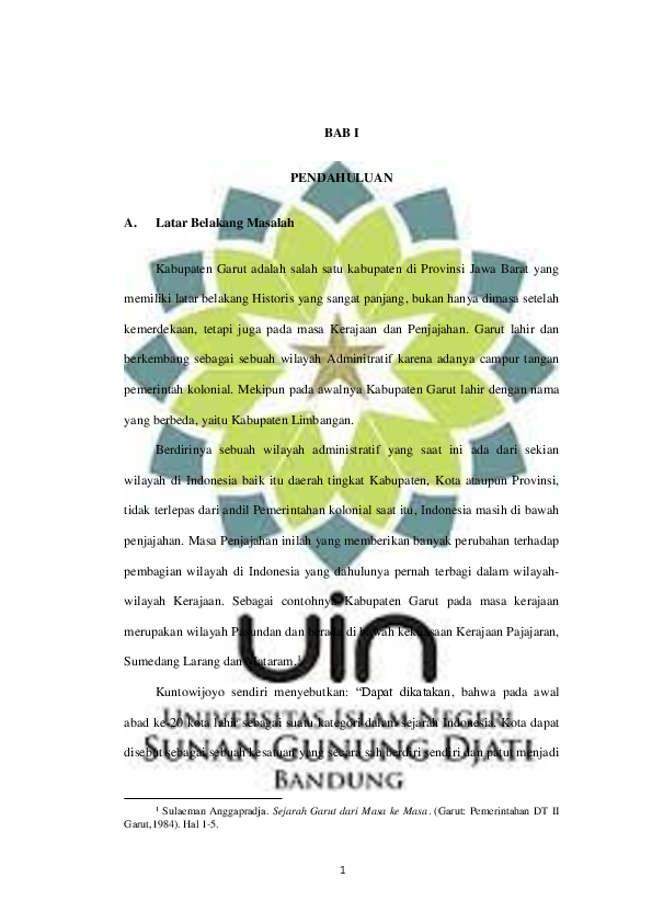 (PDF) Perpindahan Pusat Administratif Kabupaten Limbangan ke Garut pada ...