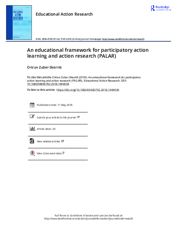 (PDF) An educational framework for participatory action learning and ...