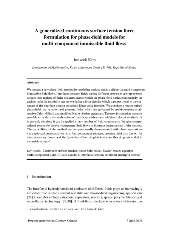 (PDF) A generalized continuous surface tension force formulation for phase-field models for ...