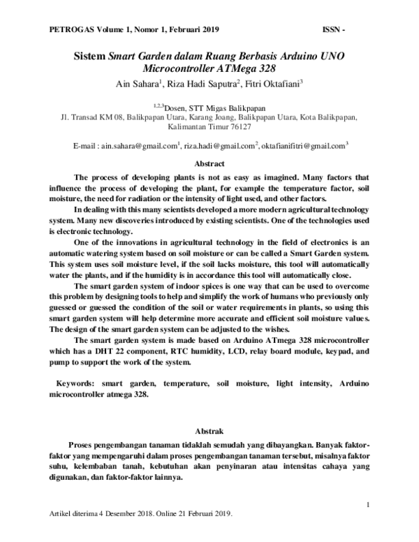 (PDF) Sistem Smart Garden dalam Ruang Berbasis Arduino UNO ...