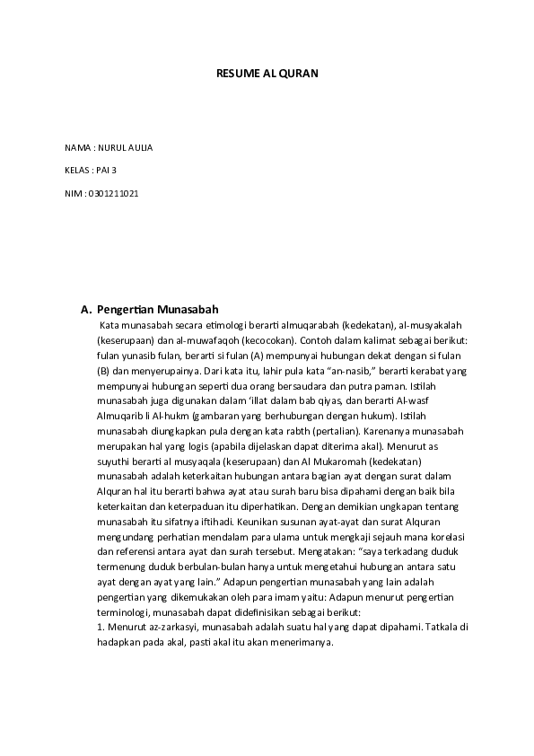 (DOC) RESUME AL QURAN