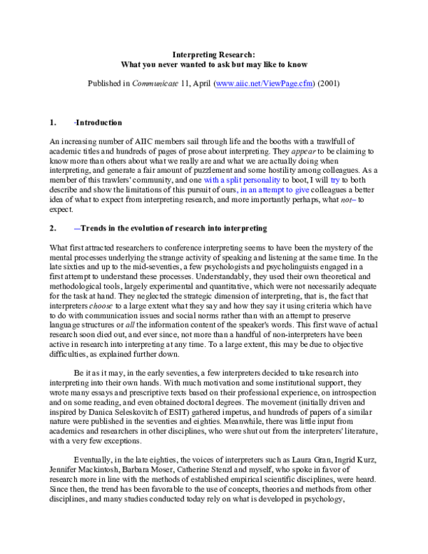 (PDF) Interpreting Research: What you never wanted to ask but may like ...