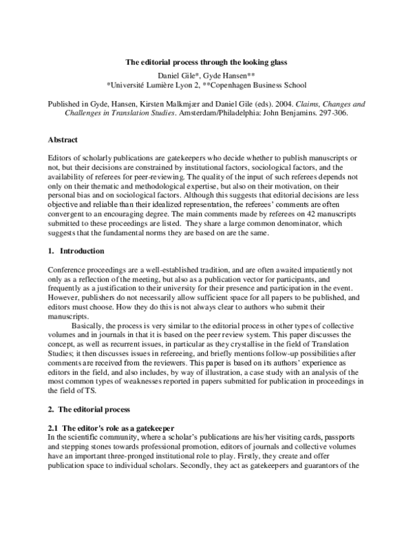 (PDF) The editorial process through the looking glass