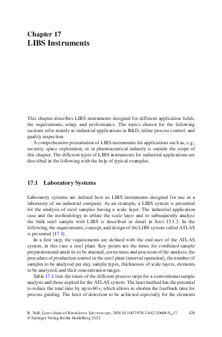 (PDF) Laser-Induced Breakdown Spectroscopy (LIBS) In-Situ: From ...