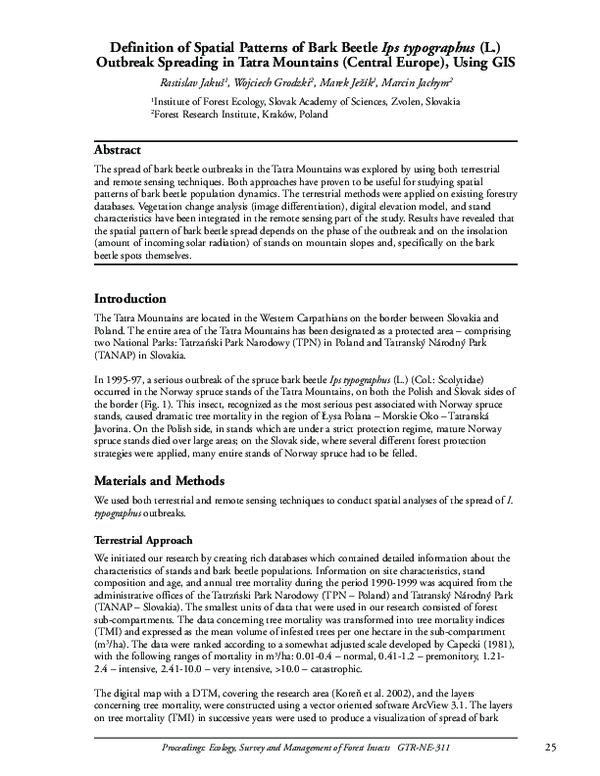 (PDF) Definition of spatial patterns of bark beetle Ips typographus (L ...