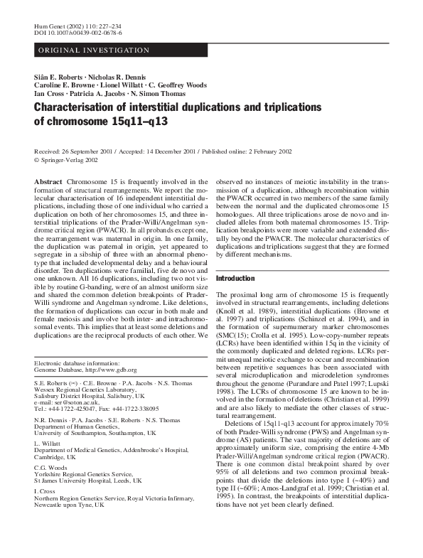 (PDF) Characterisation of interstitial duplications and triplications ...