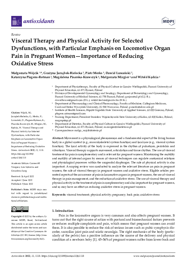 (PDF) Visceral Therapy and Physical Activity for Selected Dysfunctions ...