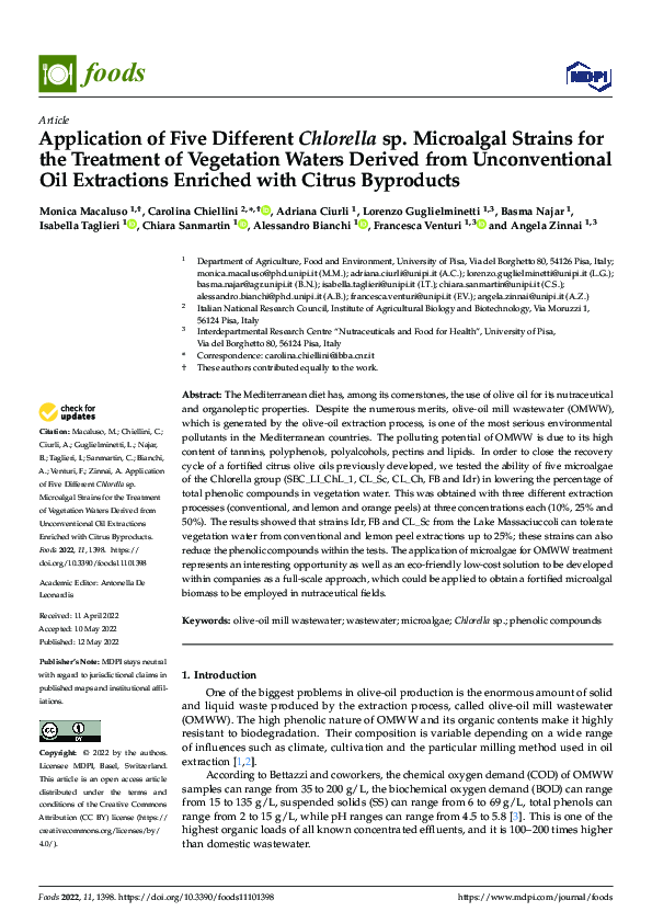 (PDF) Application of Five Different Chlorella sp. Microalgal Strains for the Treatment of ...