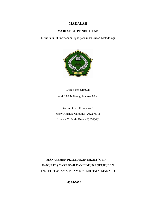 (PDF) Makalah Metodologi Penelitian