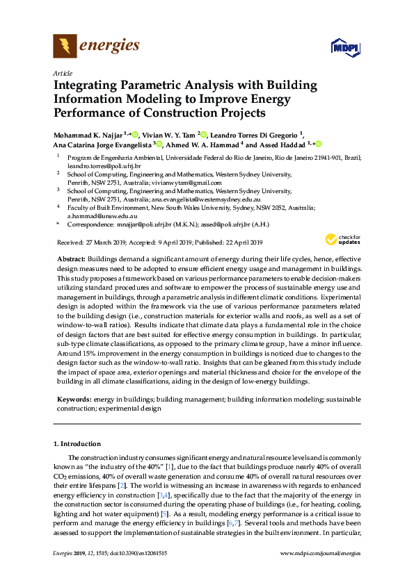 (PDF) Parametric Analysis in Building Energy Efficiency