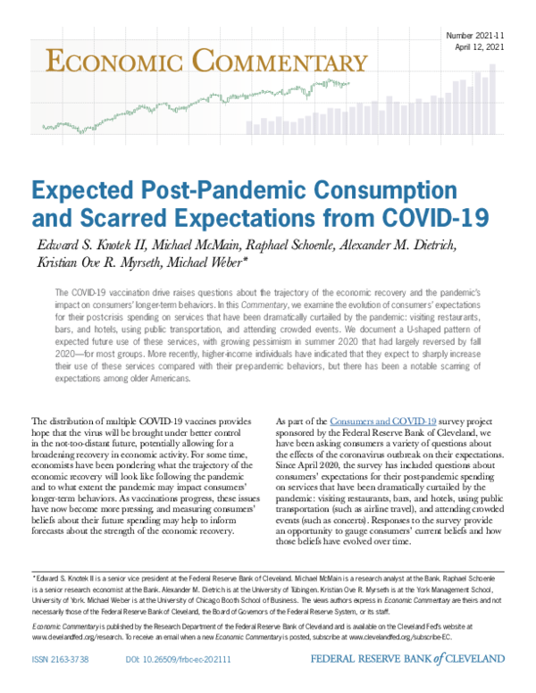 (PDF) Expected Post-Pandemic Consumption and Scarred Expectations from ...