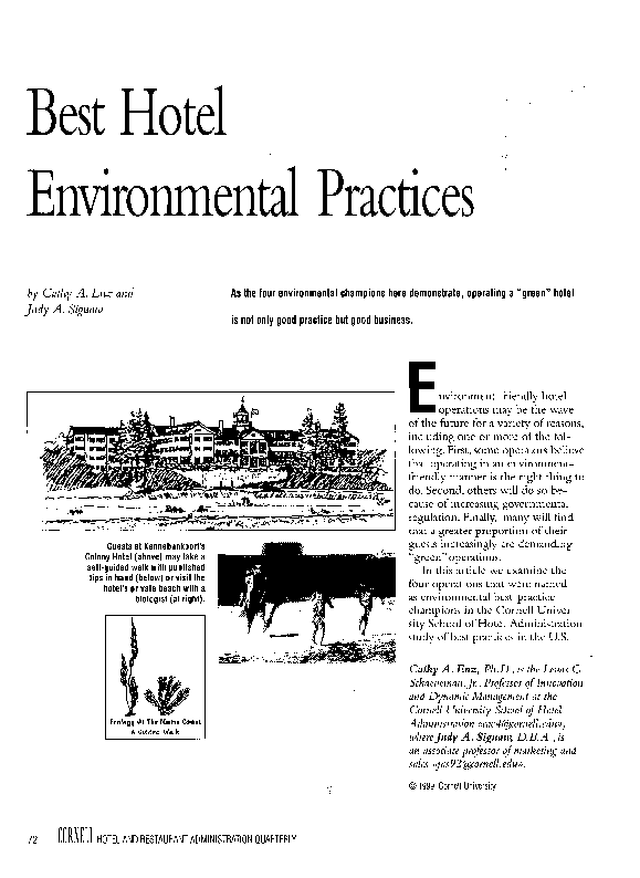 (PDF) Best hotel environmental practices