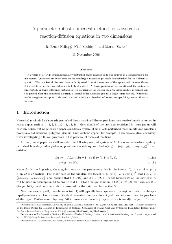 (PDF) Reaction–Diffusion equations