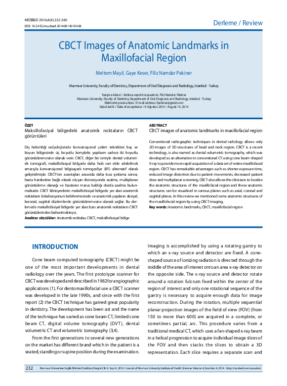 (PDF) CBCT Images of Anatomic Landmarks in Maxillofacial Region