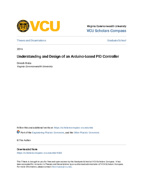Pdf Understanding And Design Of An Arduino Based Pid Controller