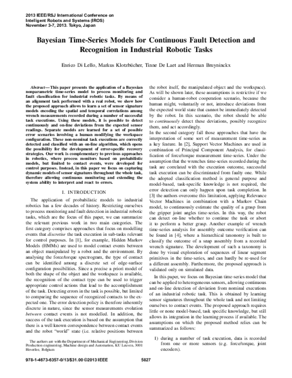 (PDF) Bayesian time-series models for continuous fault detection and ...