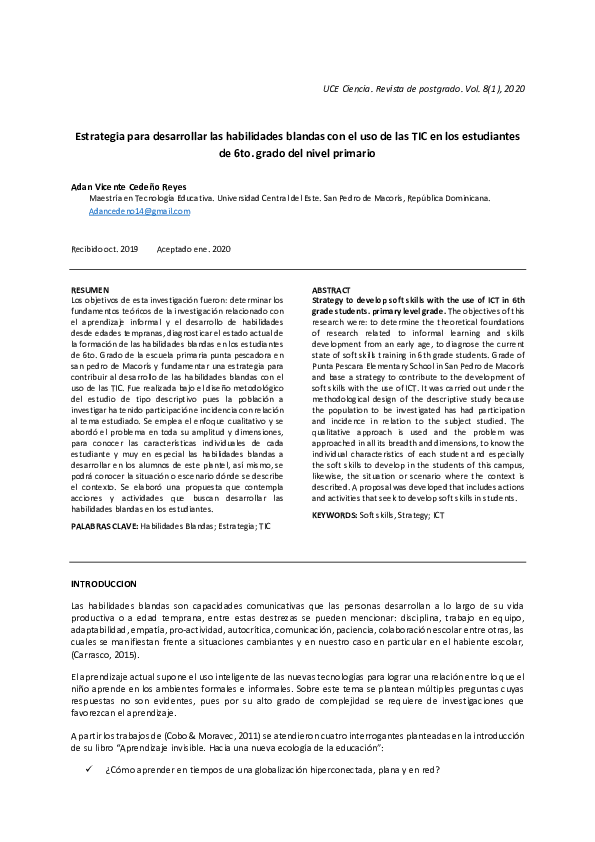 (PDF) Estrategia para desarrollar las habilidades blandas con el uso de las TIC en los ...