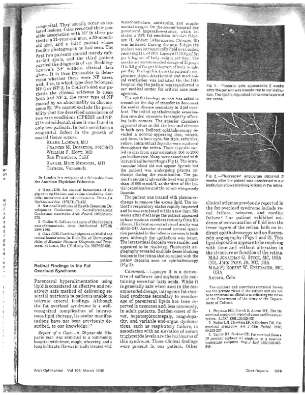 (PDF) Retinal Findings in the Fat Overload Syndrome