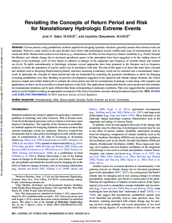 (PDF) Revisiting the Concepts of Return Period and Risk for ...