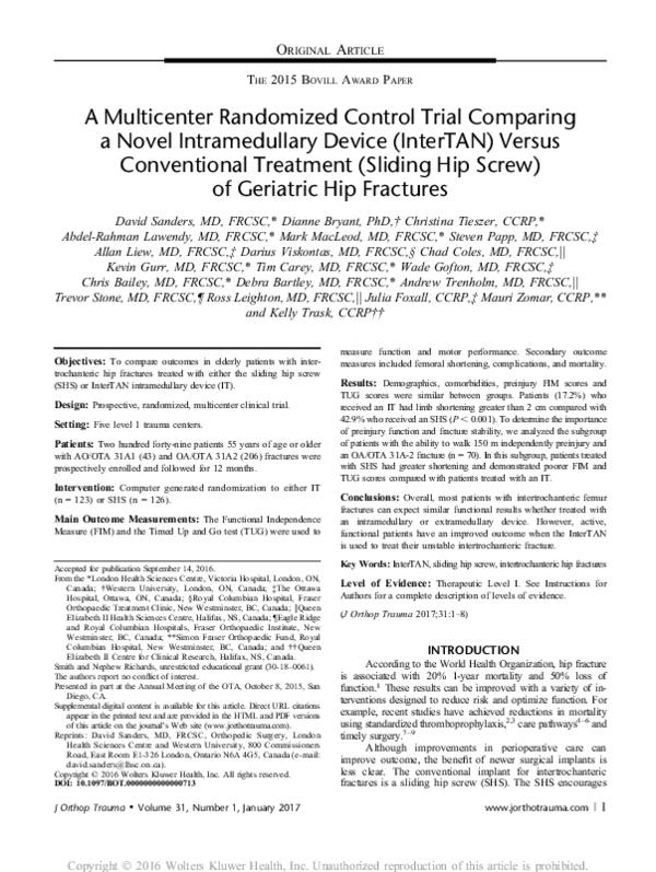 (PDF) A Multicenter Randomized Control Trial Comparing a Novel ...