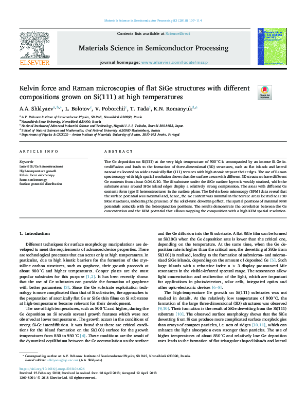 (PDF) Kelvin force and Raman microscopies of flat SiGe structures with ...