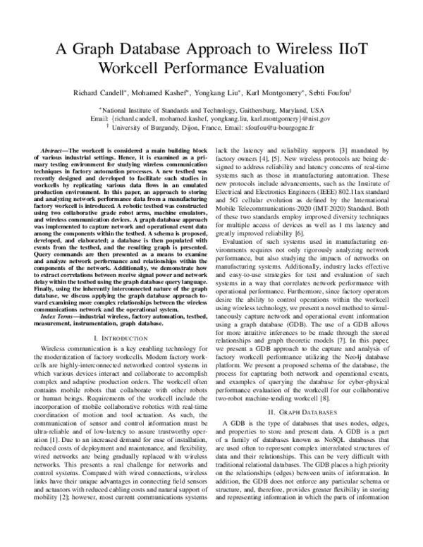 Pdf A Graph Database Approach To Wireless Iiot Workcell Performance