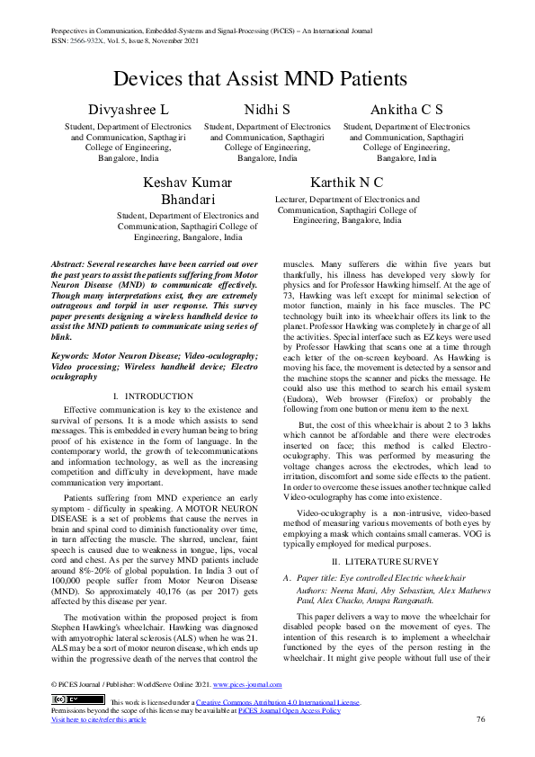 (PDF) Devices that Assist MND Patients