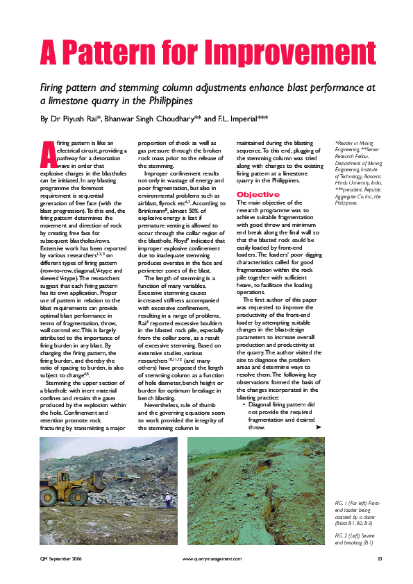 (PDF) Firing pattern and stemming column adjustments enhance blast ...