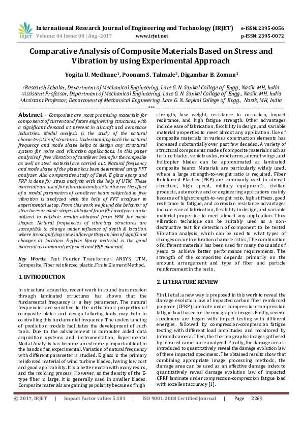 Pdf Comparative Analysis Of Composite Materials By Using Finite