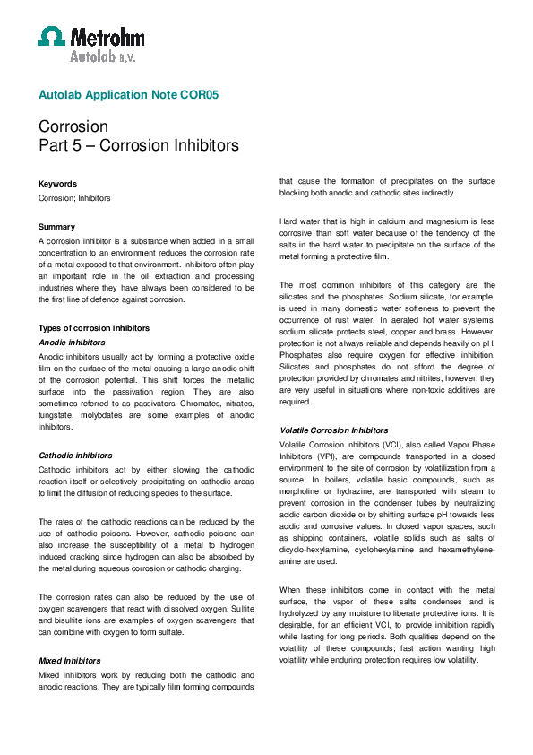 Pdf Autolab Application Note Cor05