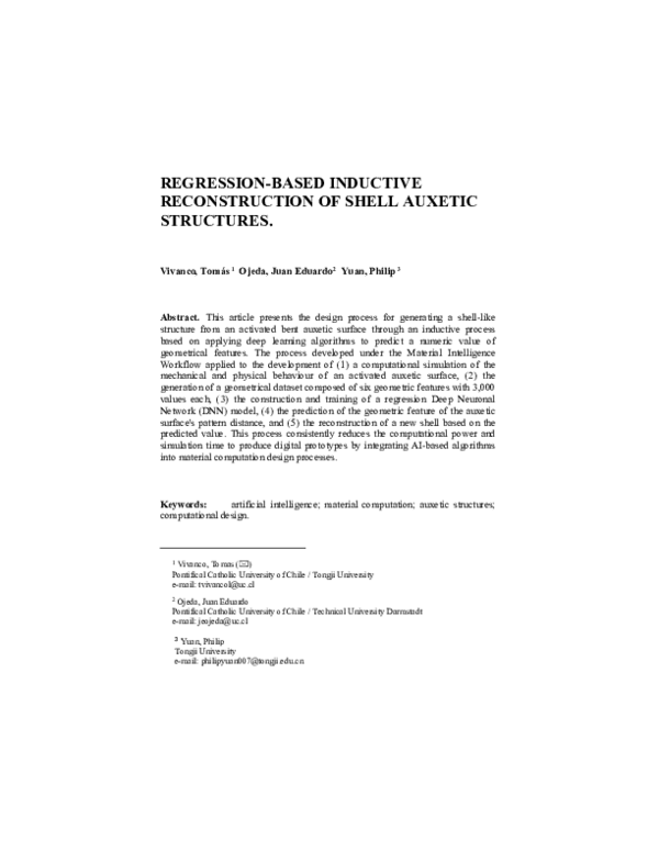 (PDF) REGRESSION-BASED INDUCTIVE RECONSTRUCTION OF SHELL AUXETIC STRUCTURES