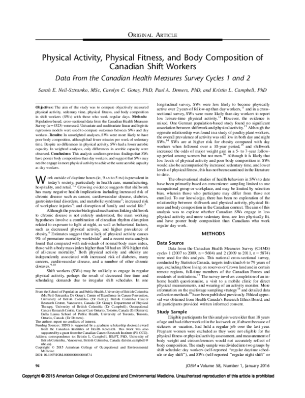 (PDF) Physical activity, physical fitness, and body composition among ...