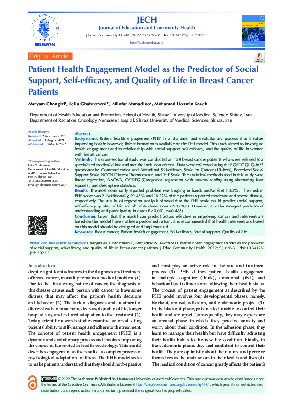 (PDF) Patient Health Engagement Model as the Predictor of Social ...