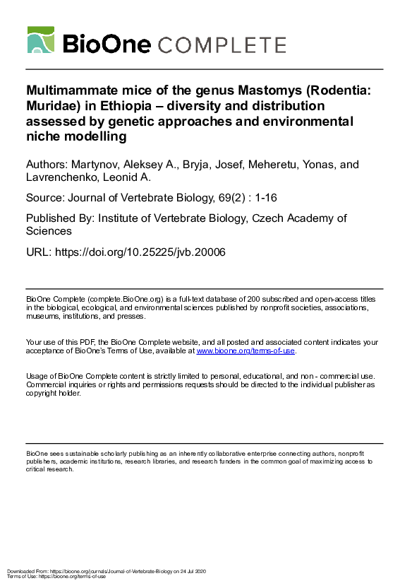 (PDF) Multimammate mice of the genus Mastomys (Rodentia: Muridae) in ...